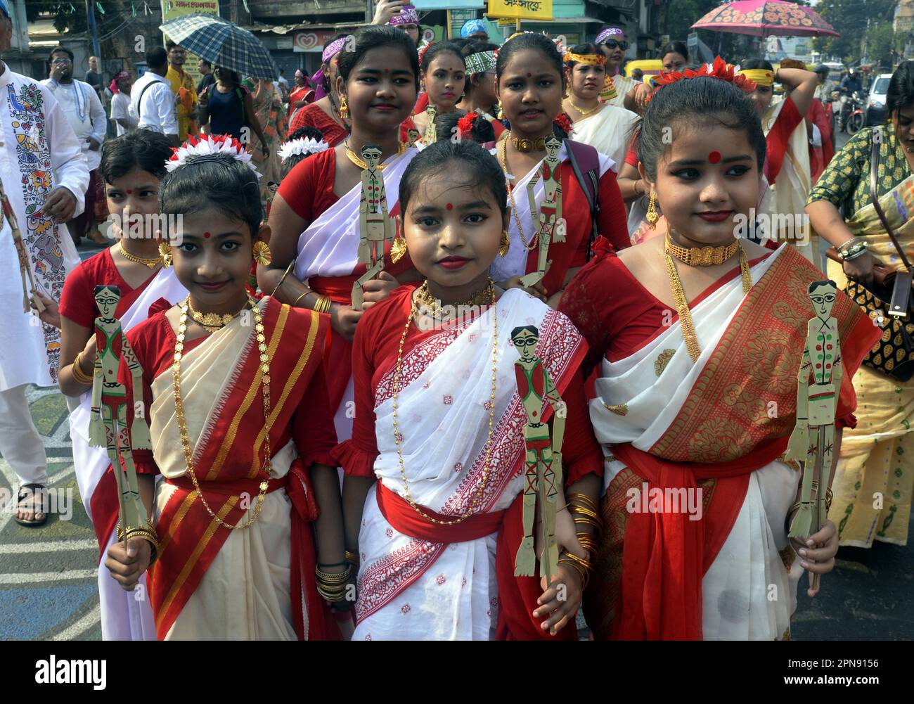 April 15, 2023 in Kolkata, India: Bengali people take part in the ...