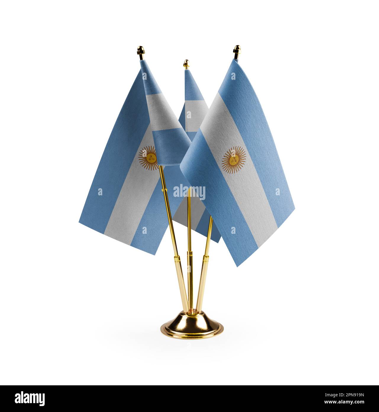 Small national flags of the Argentina on a white background Stock Photo ...