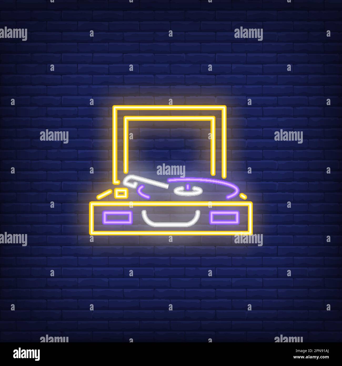 Vinyl turntable record player neon sign Stock Vector Image & Art - Alamy