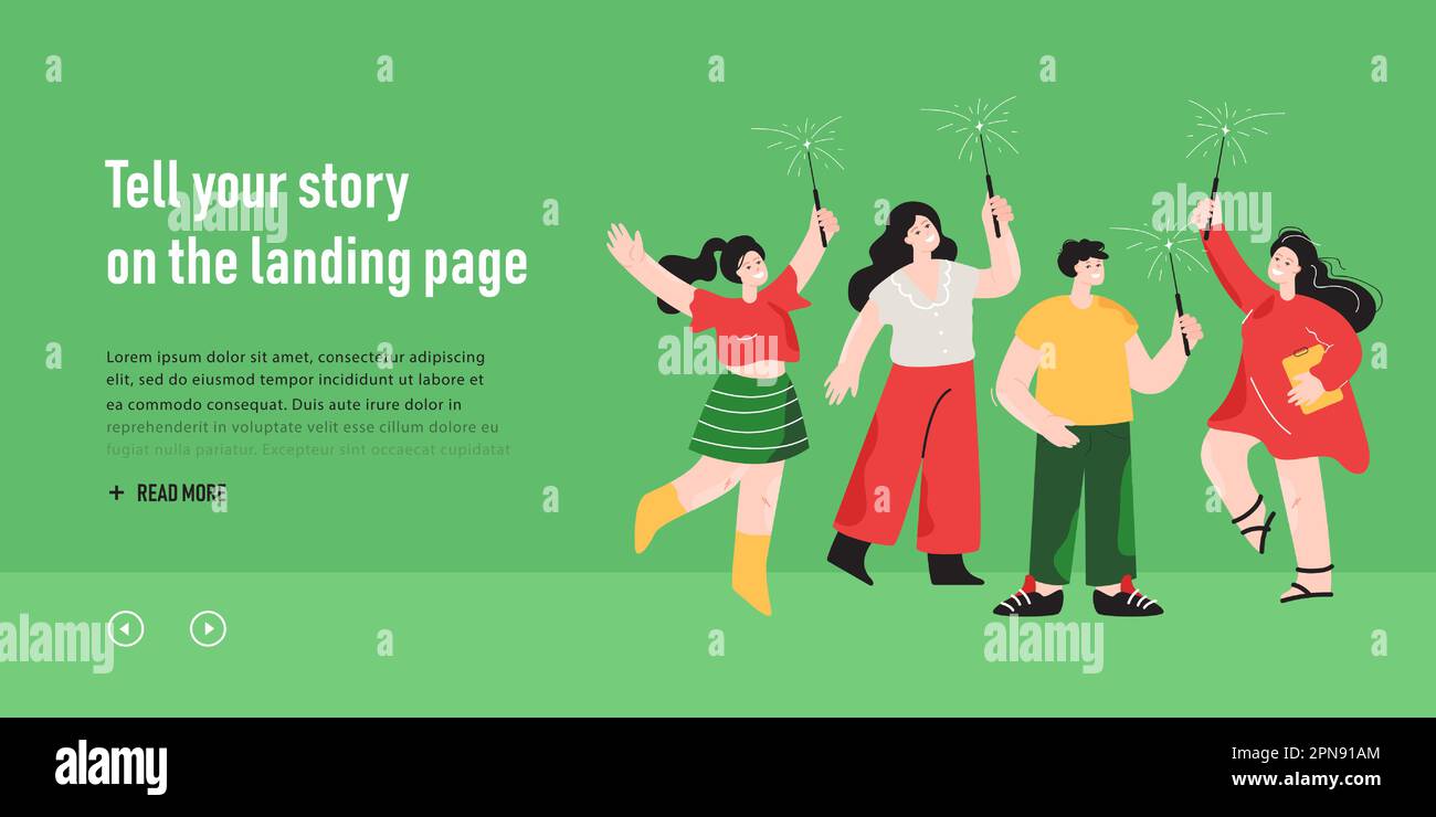 Happy people with bright sparklers or fireworks celebrating Stock ...