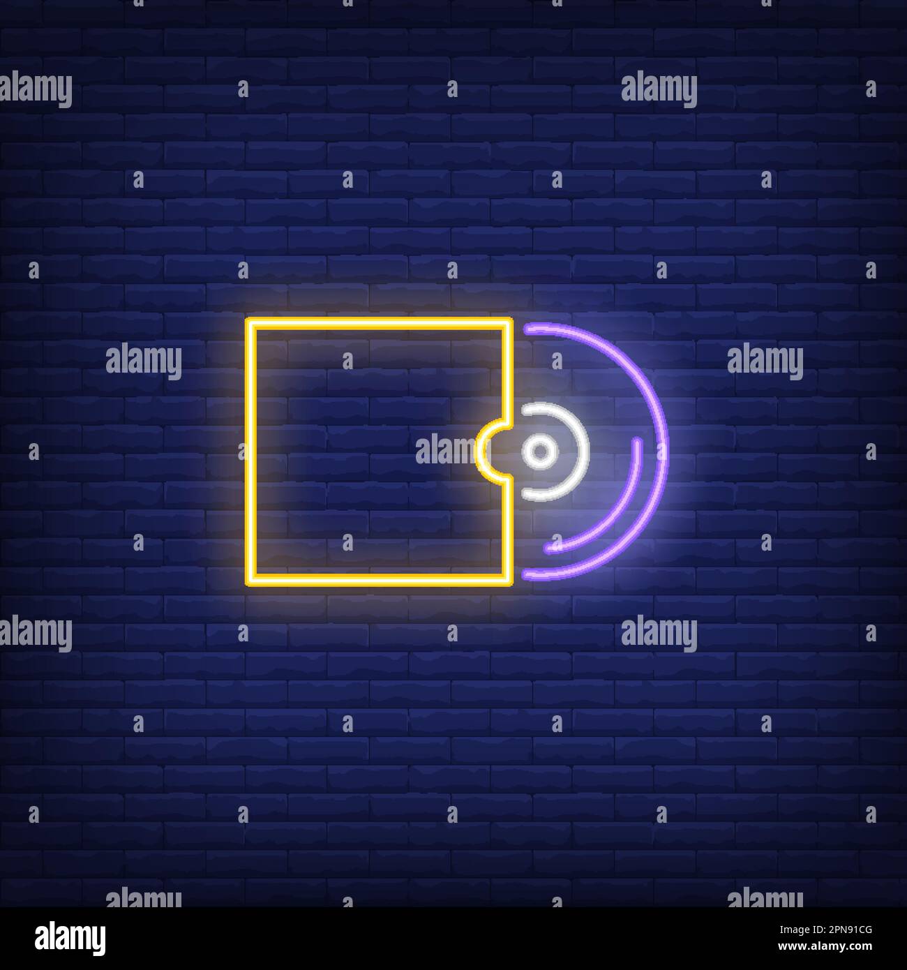 Vinyl record and cover neon sign Stock Vector Image & Art - Alamy