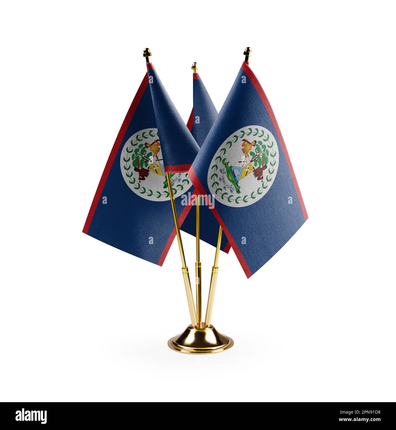 Small national flags of the Belize on a white background Stock Photo ...