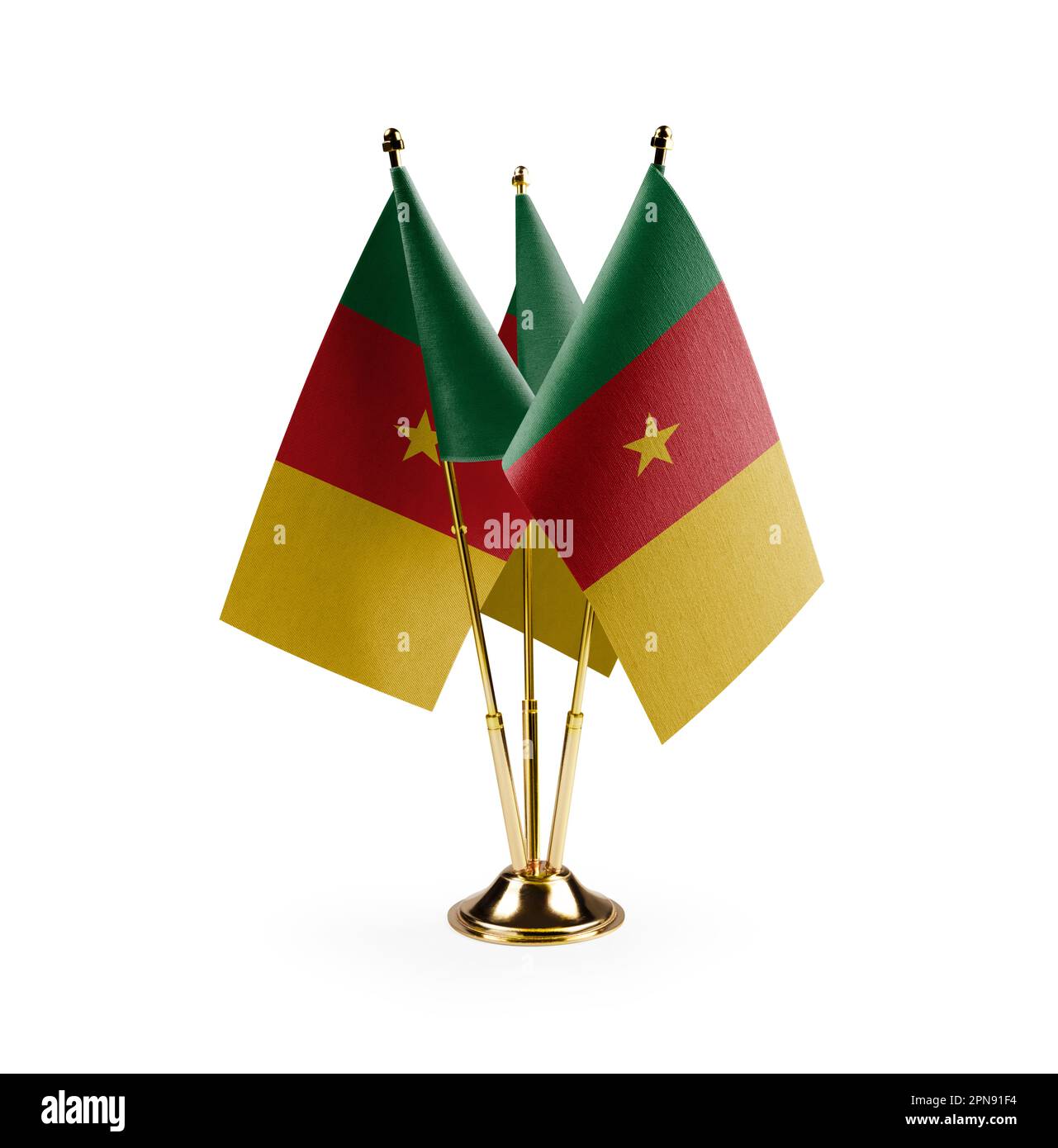 Small national flags of the Cameroon on a white background Stock Photo ...