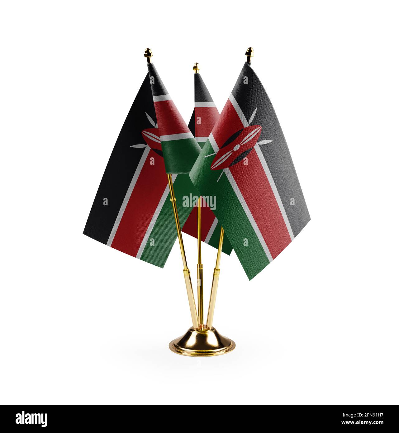 Small national flags of the Kenya on a white background Stock Photo - Alamy