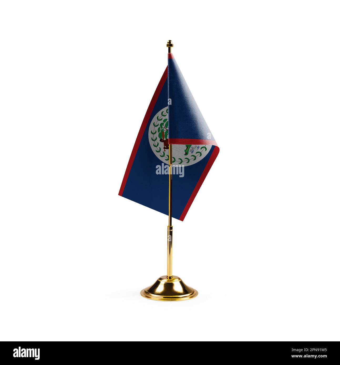 Small national flag of the Belize on a white background Stock Photo - Alamy