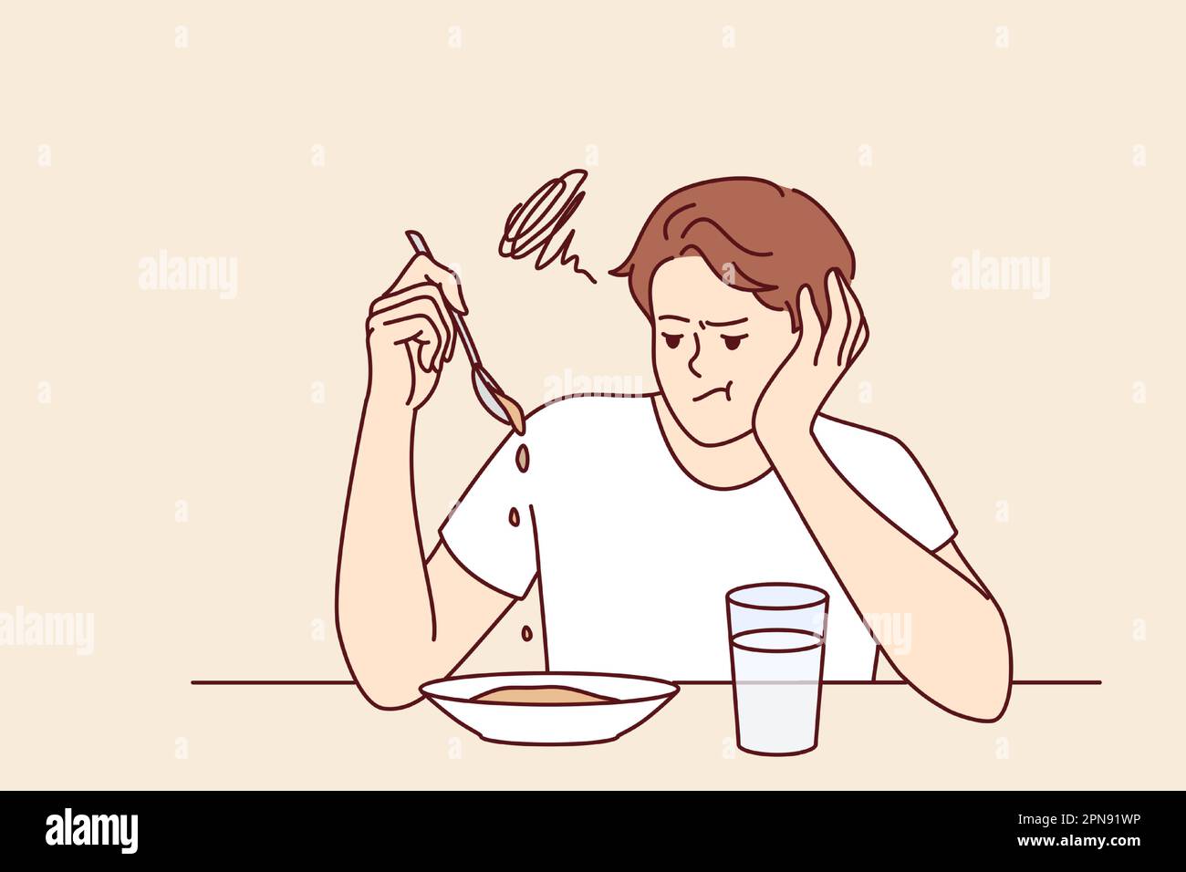 Food man table stress Stock Vector Images - Alamy