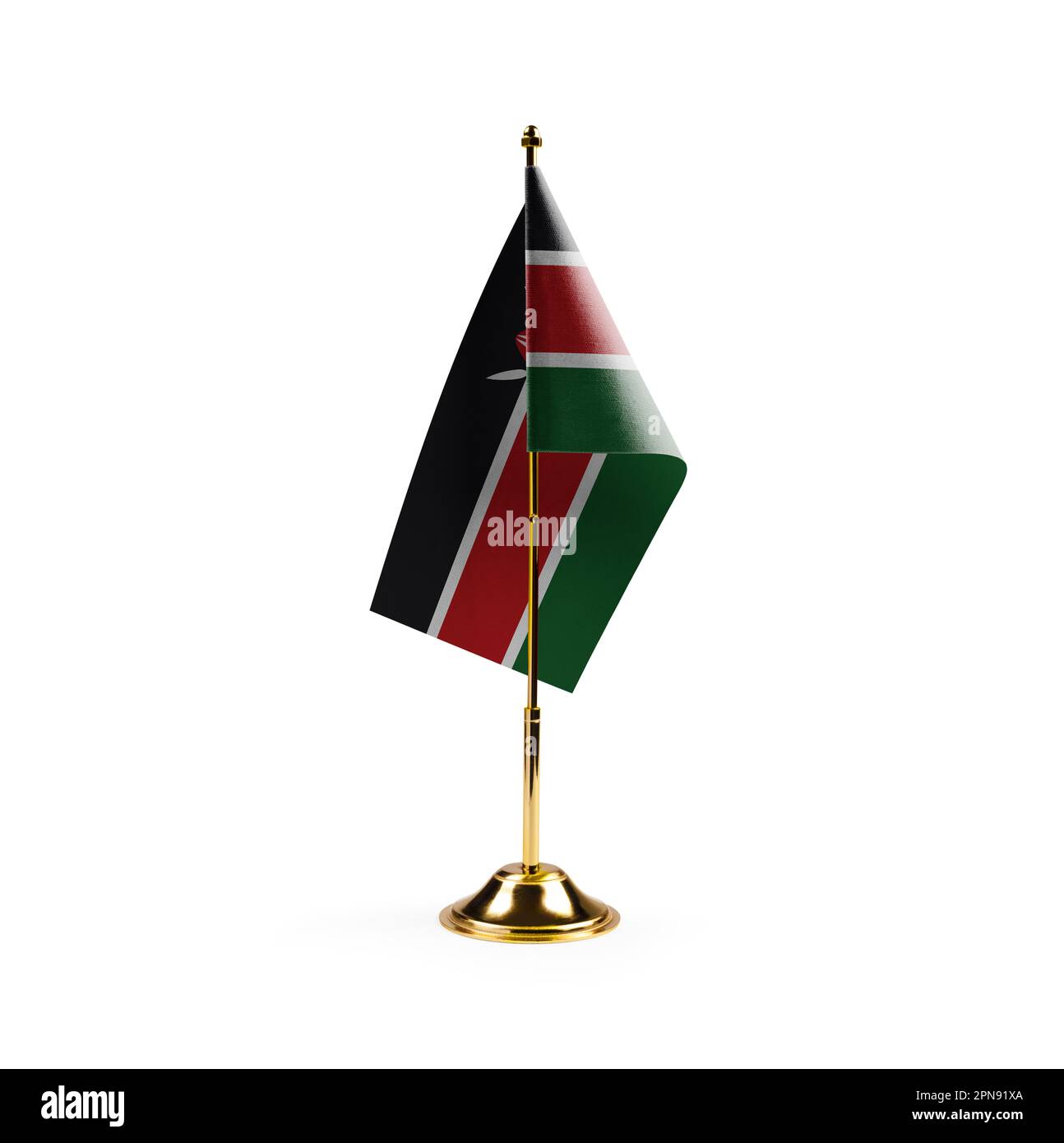 Small national flag of the Kenya on a white background Stock Photo - Alamy