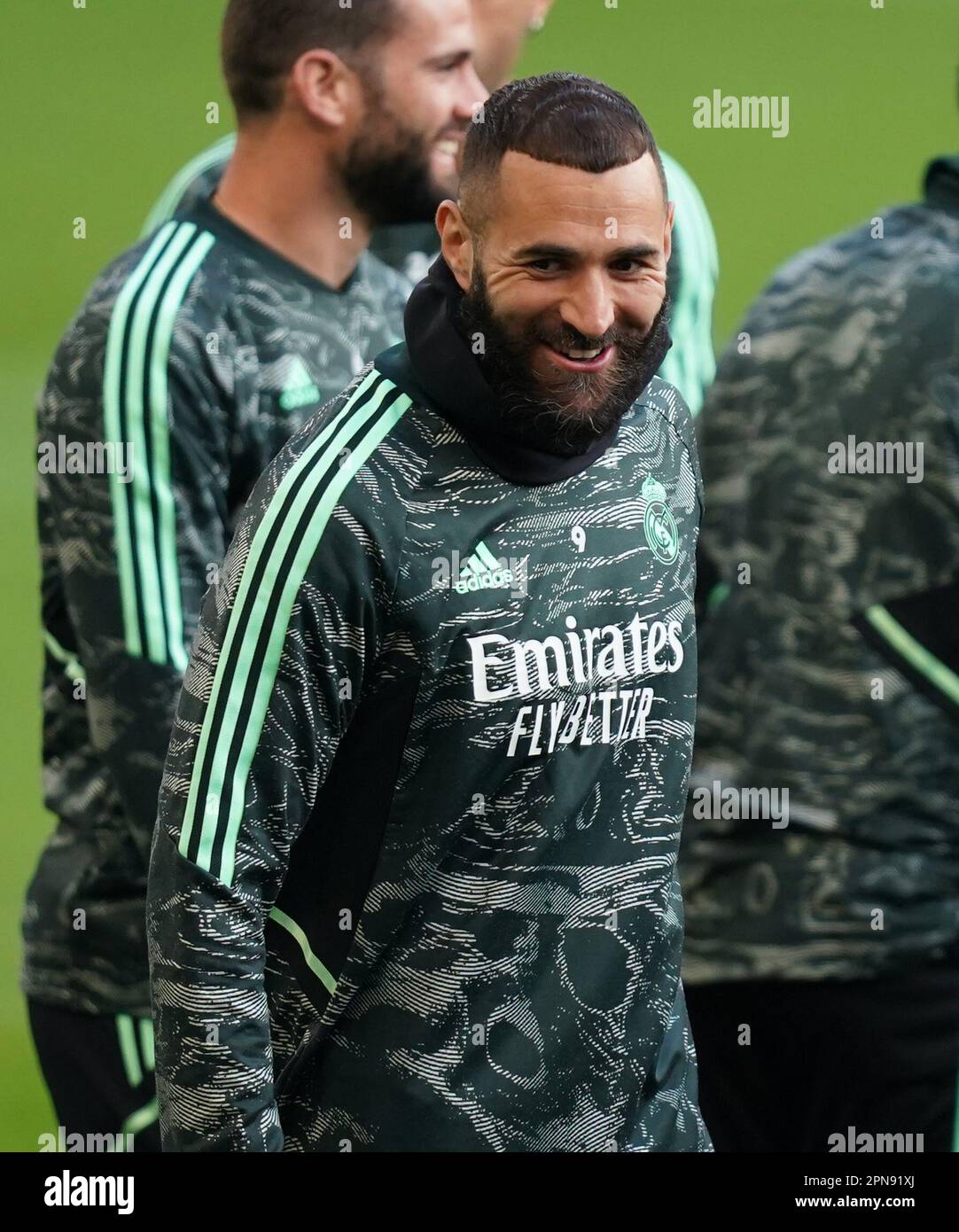Real Madrid's Karim Benzema during a training session at Stamford ...
