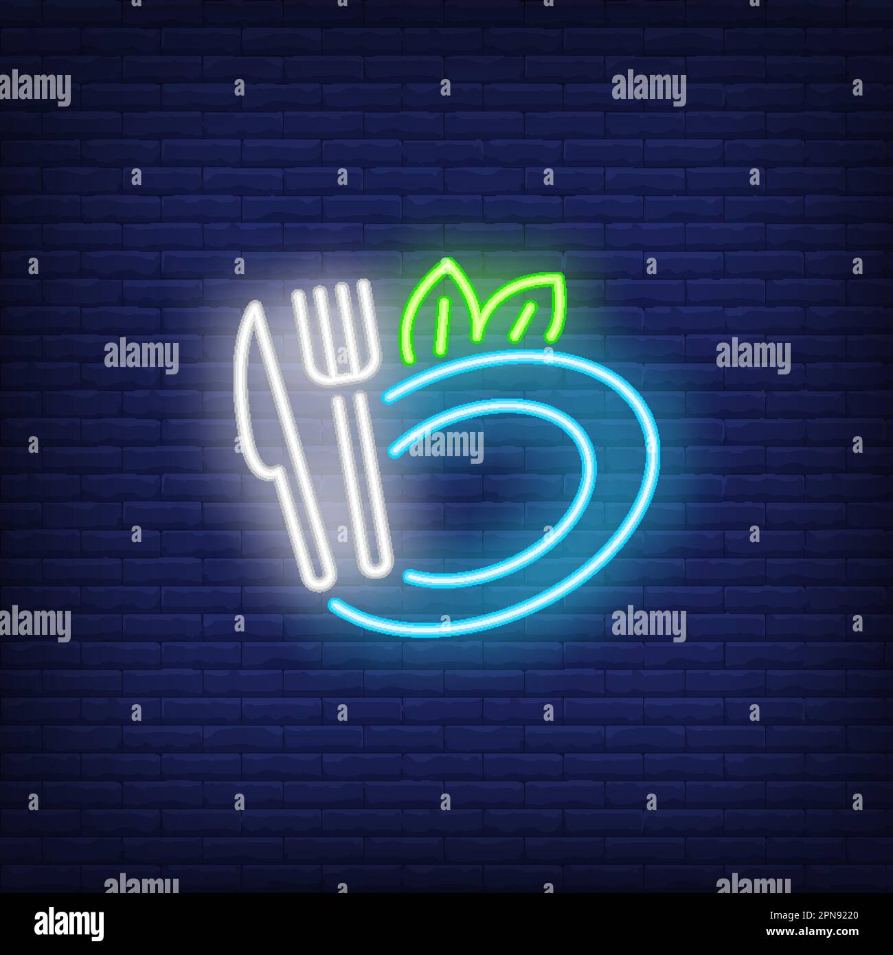 Plate, fork and knife neon sign Stock Vector Image & Art - Alamy