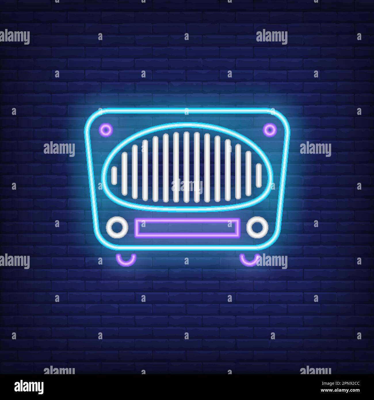 Old radio neon sign Stock Vector Image & Art - Alamy