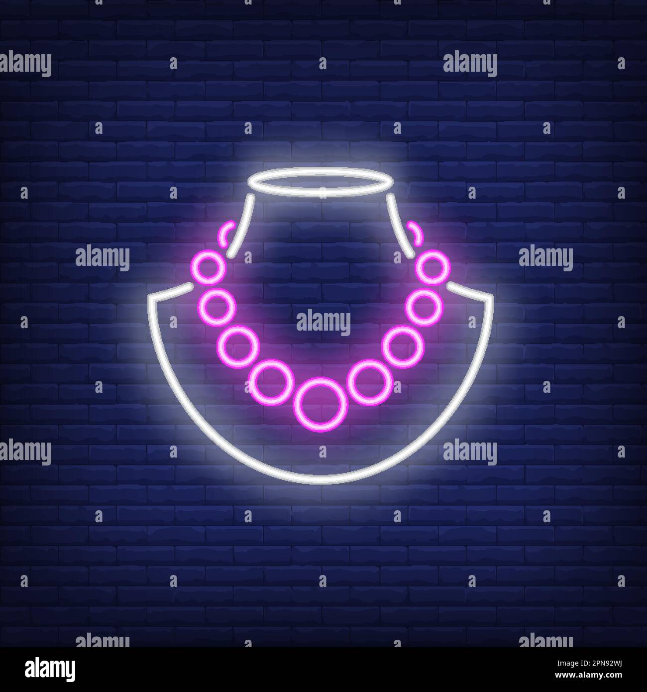 Necklace neon sign Stock Vector Image & Art - Alamy