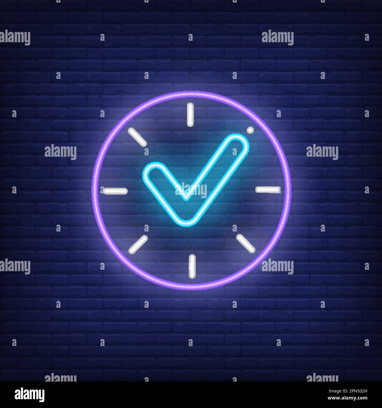 Clock face neon sign Stock Vector Image & Art - Alamy