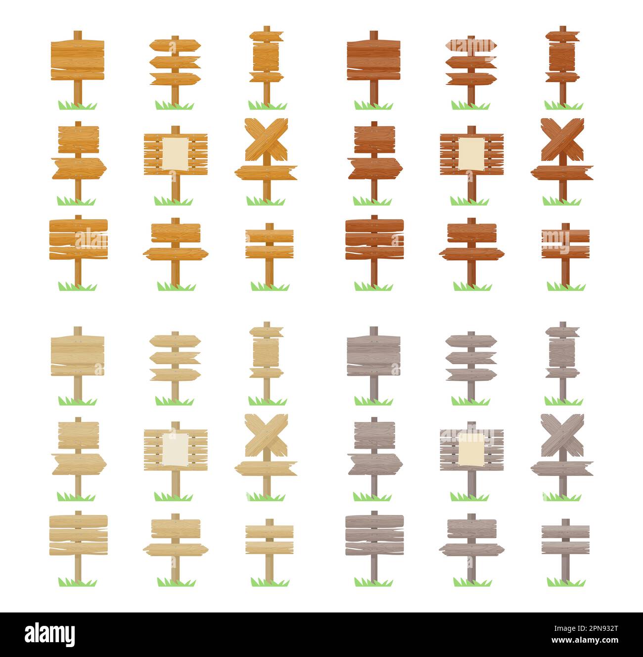 Wooden direction signs or signboards vector illustrations set Stock ...