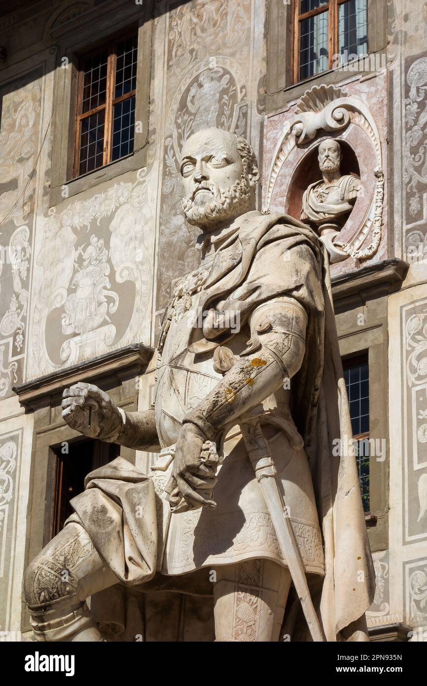 Cosimo I de Medici, Grand Duke of Tuscany. A marble statue erected in ...