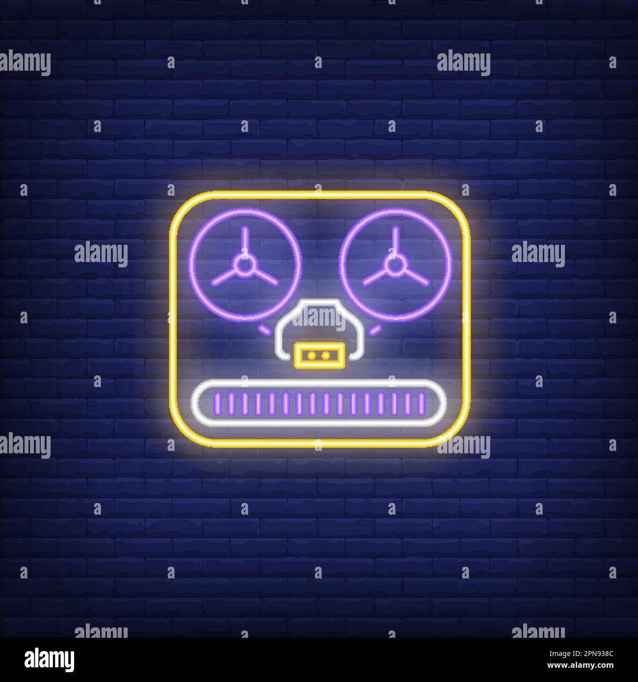 Reel-to-reel tape recorder neon sign Stock Vector Image & Art - Alamy
