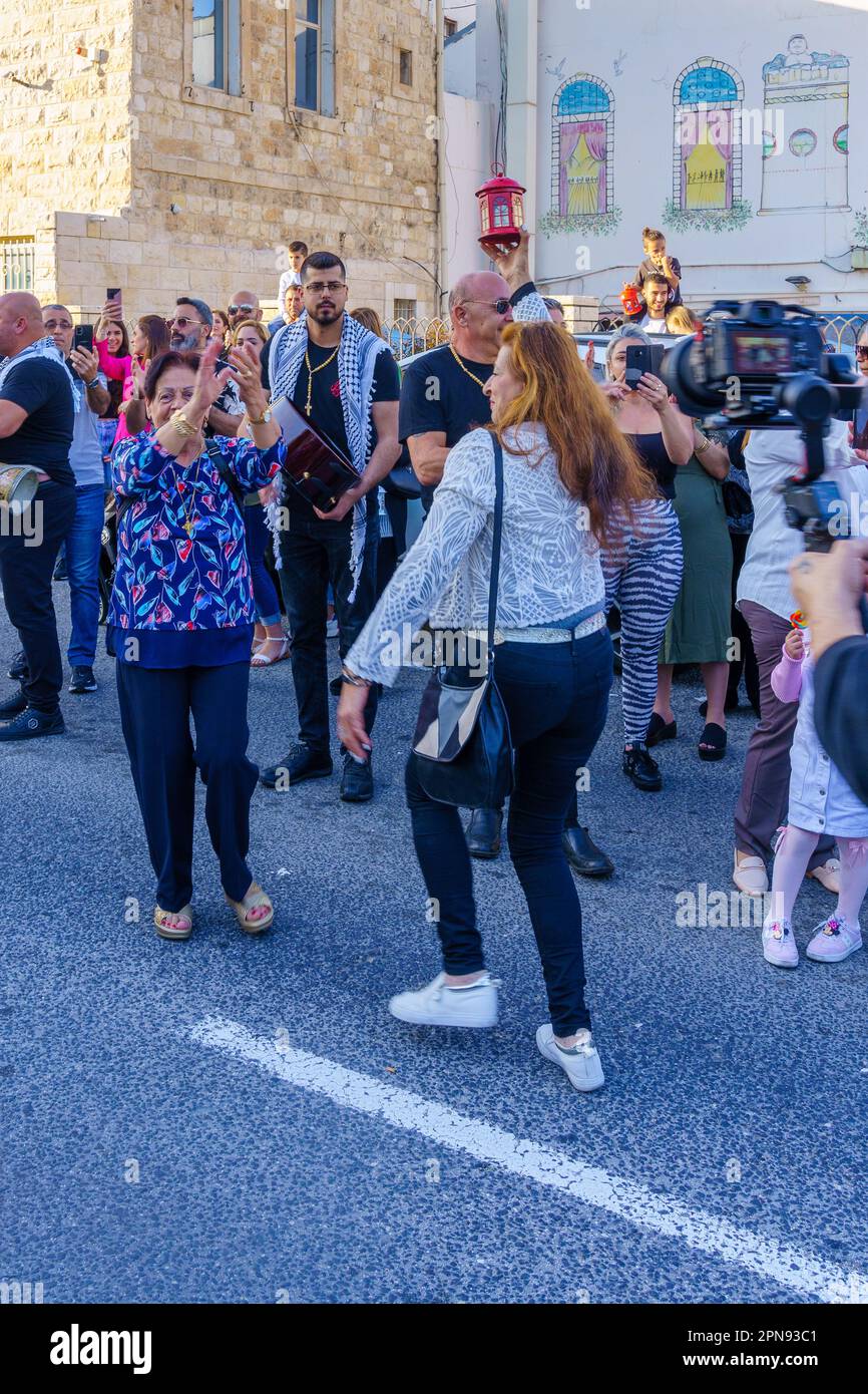 Haifa, Israel - April 15, 2023: Scene of a Holy Saturday parade, part ...