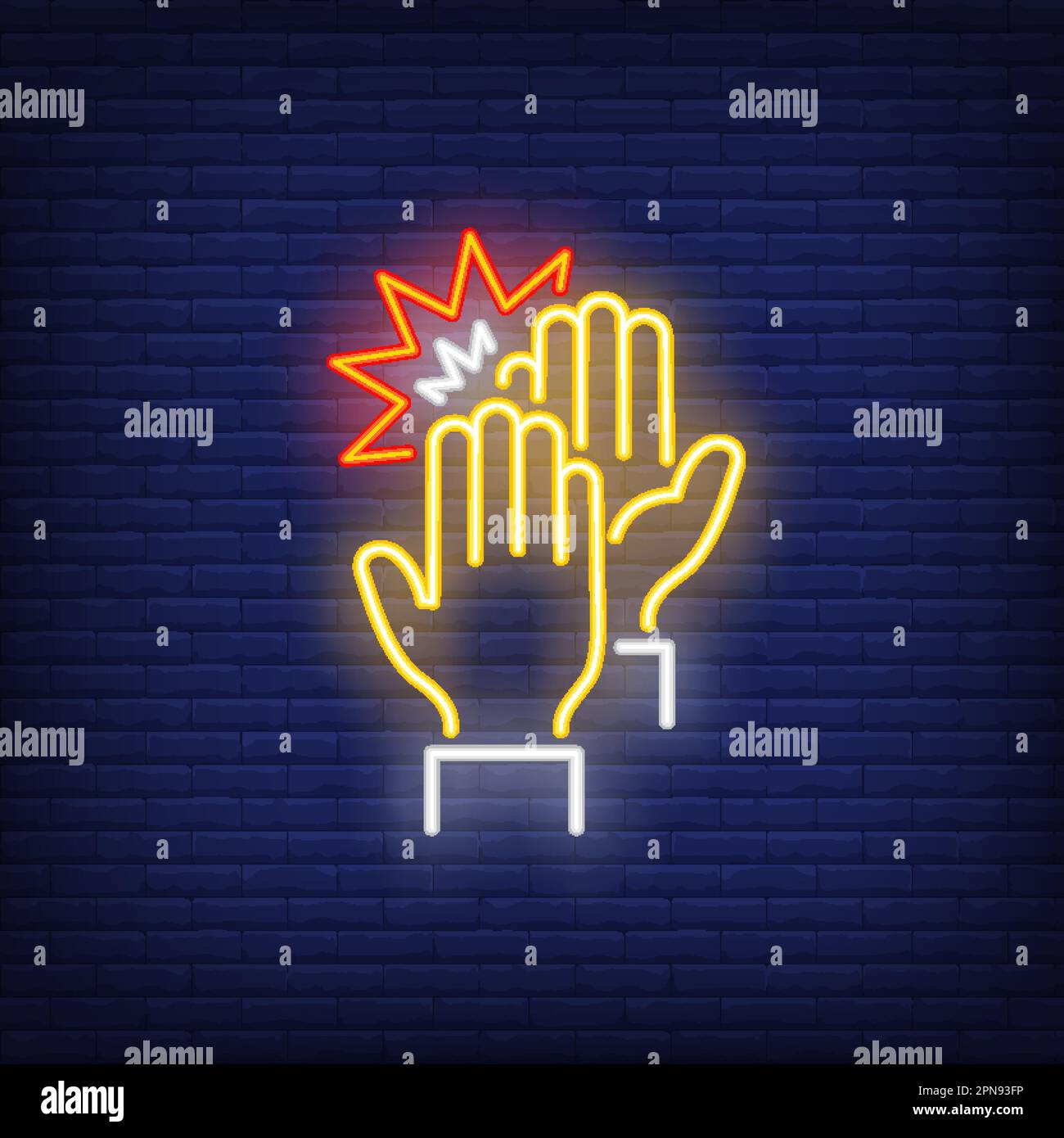 High five neon sign Stock Vector Image & Art - Alamy
