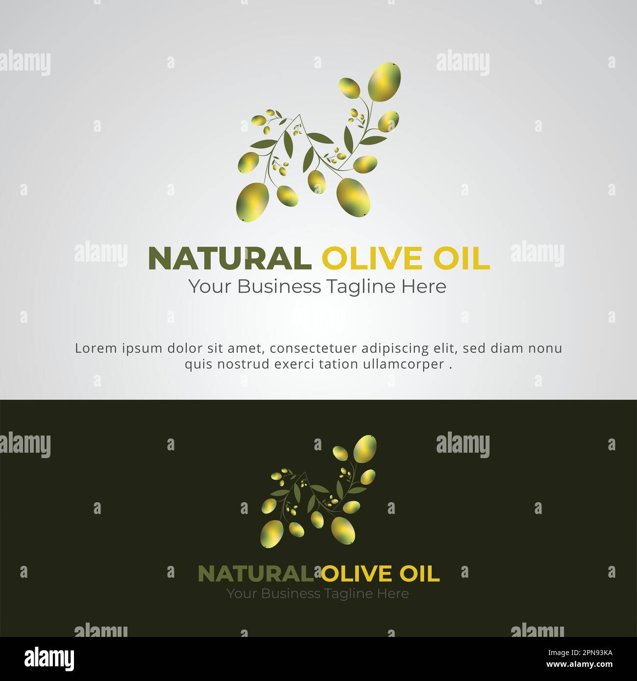 Olive Branch N Letter Brand Company Logo Design Template Stock Vector ...