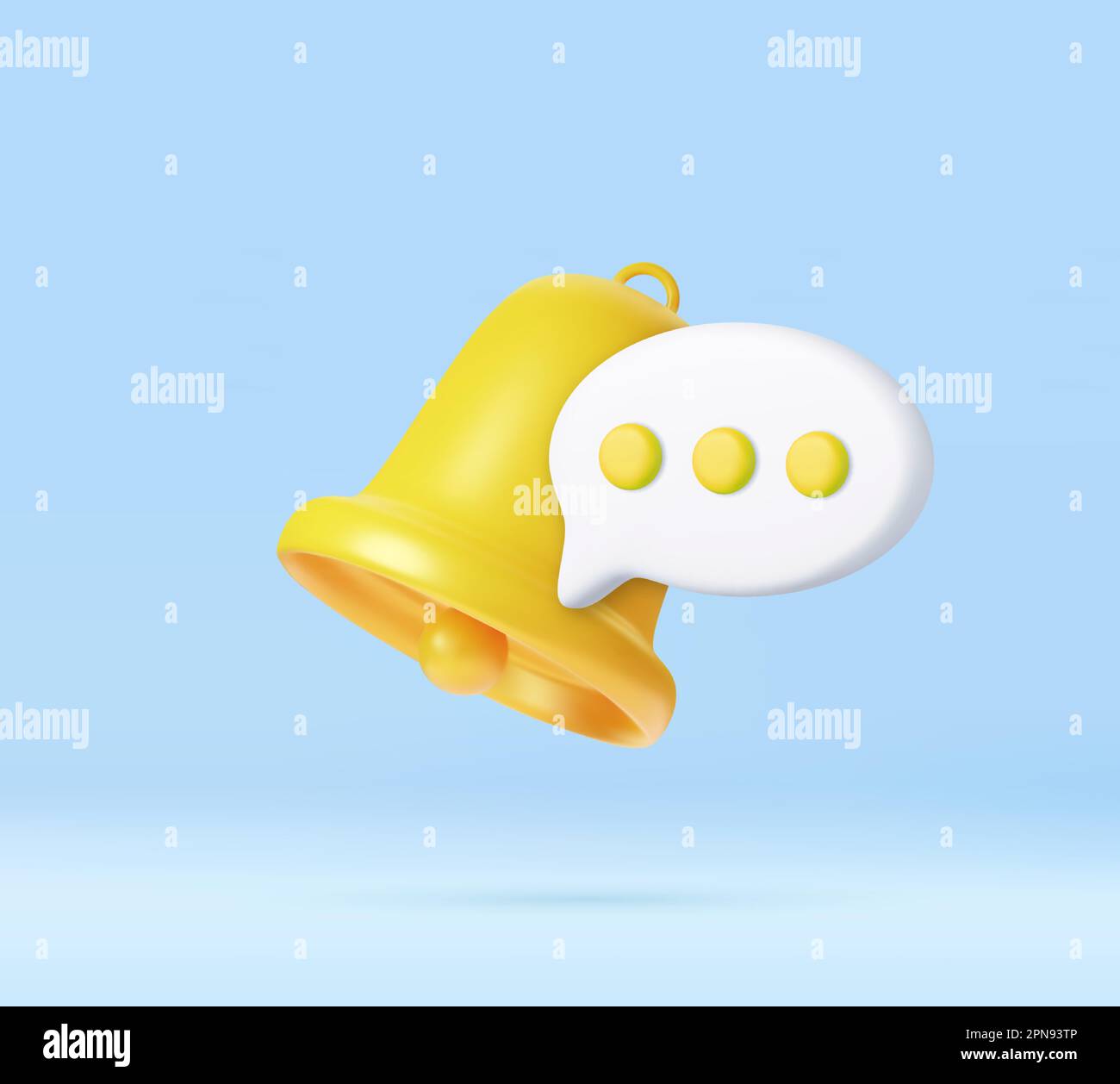 3D Bell notification with speech bubble Stock Vector Image & Art - Alamy