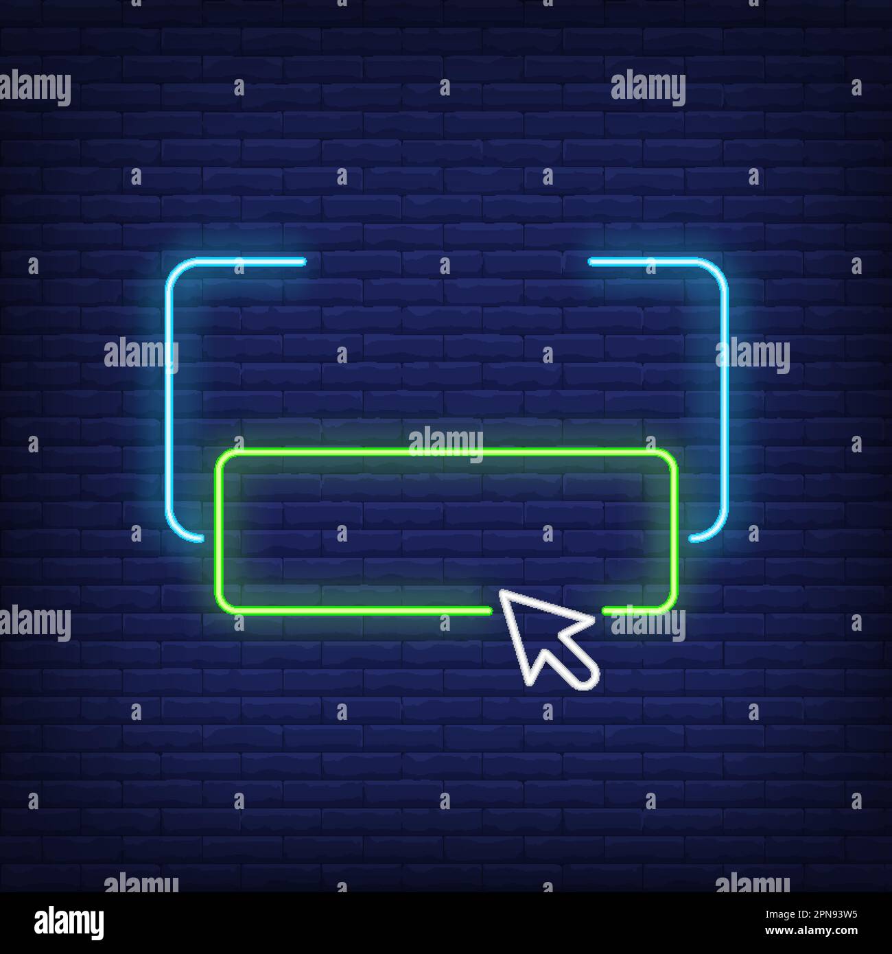 Frame, button and arrow neon sign Stock Vector Image & Art - Alamy