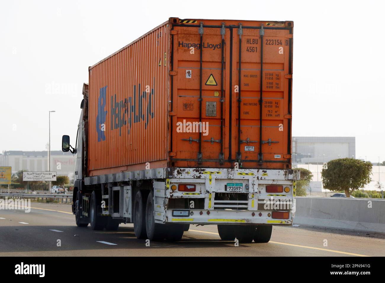 Abu Dhabi, United Arab Emirates - April 12, 2023 logistics container ...