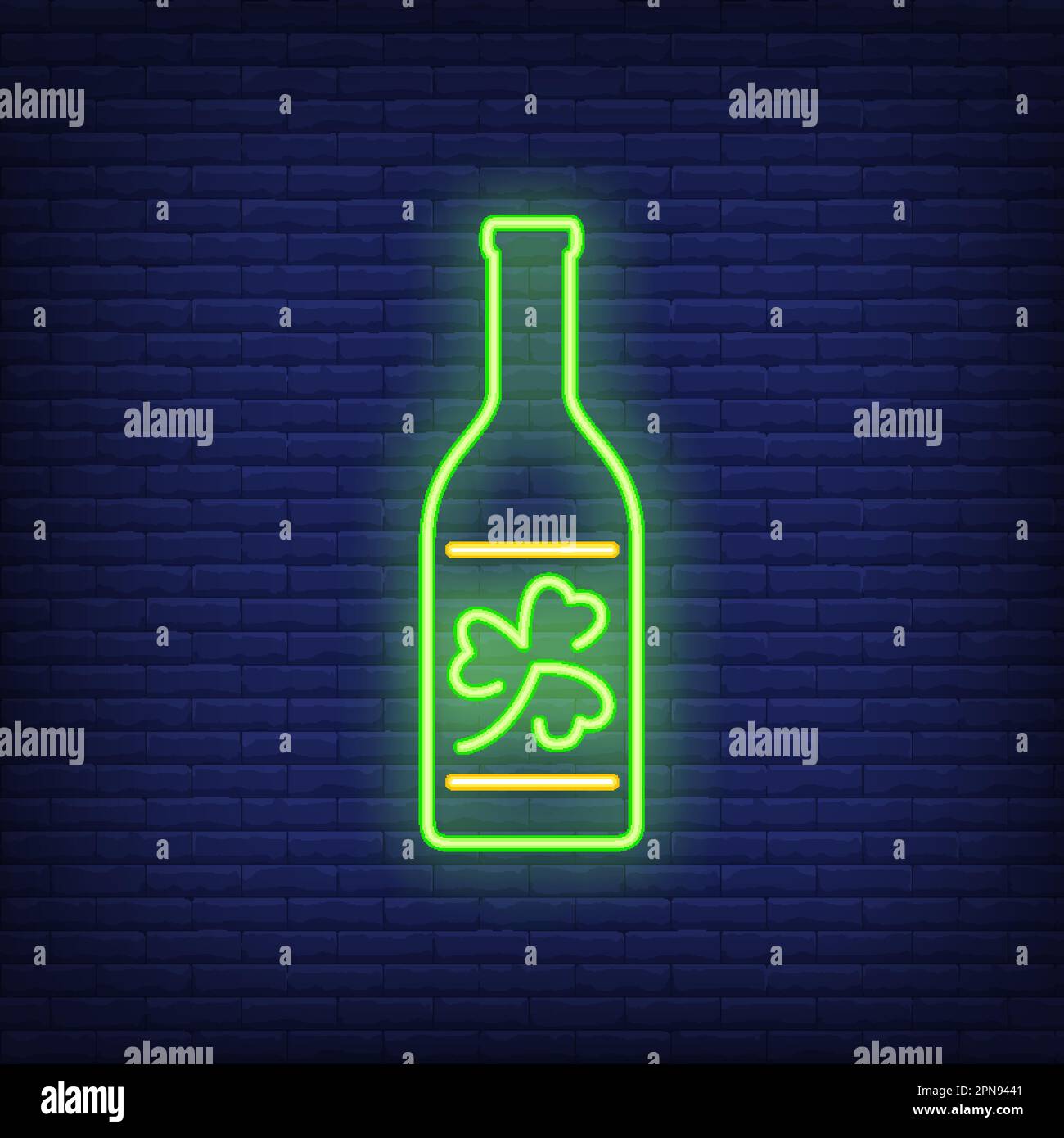 Bottle on brick wall Stock Vector Images - Alamy