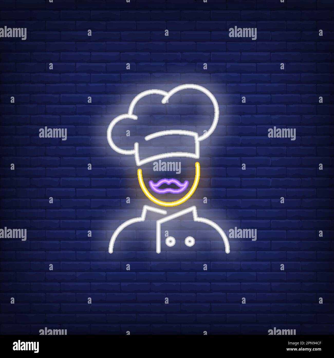 Chief cook in uniform neon sign Stock Vector Image & Art - Alamy