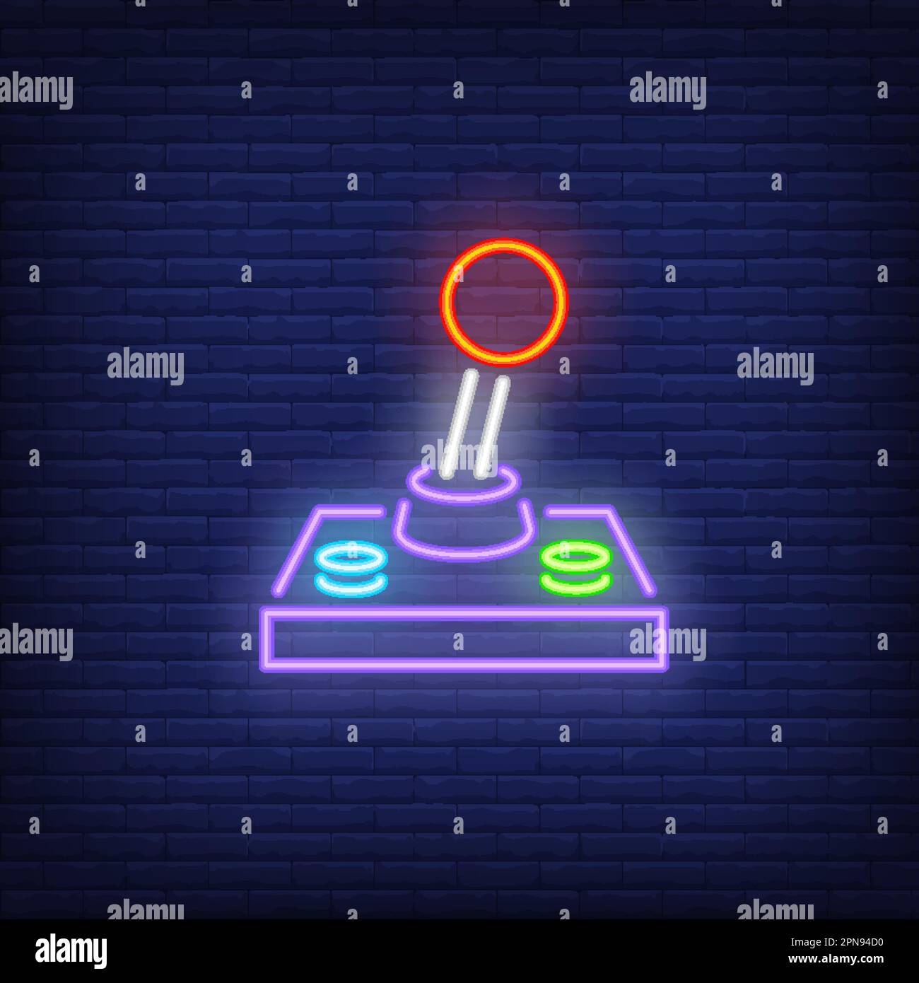 Retro joystick neon sign Stock Vector Image & Art - Alamy
