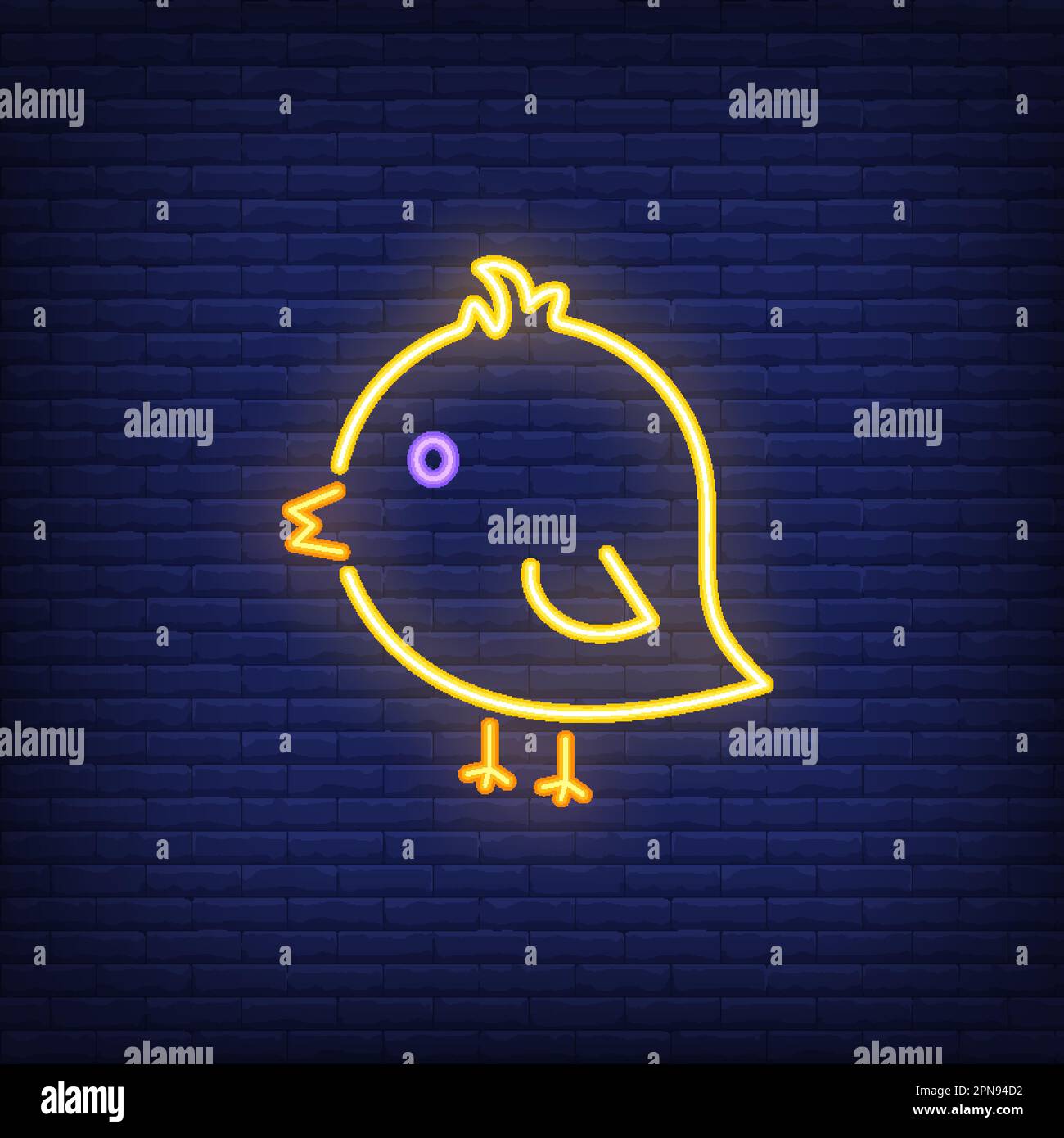 Cute yellow chick neon sign Stock Vector Image & Art - Alamy