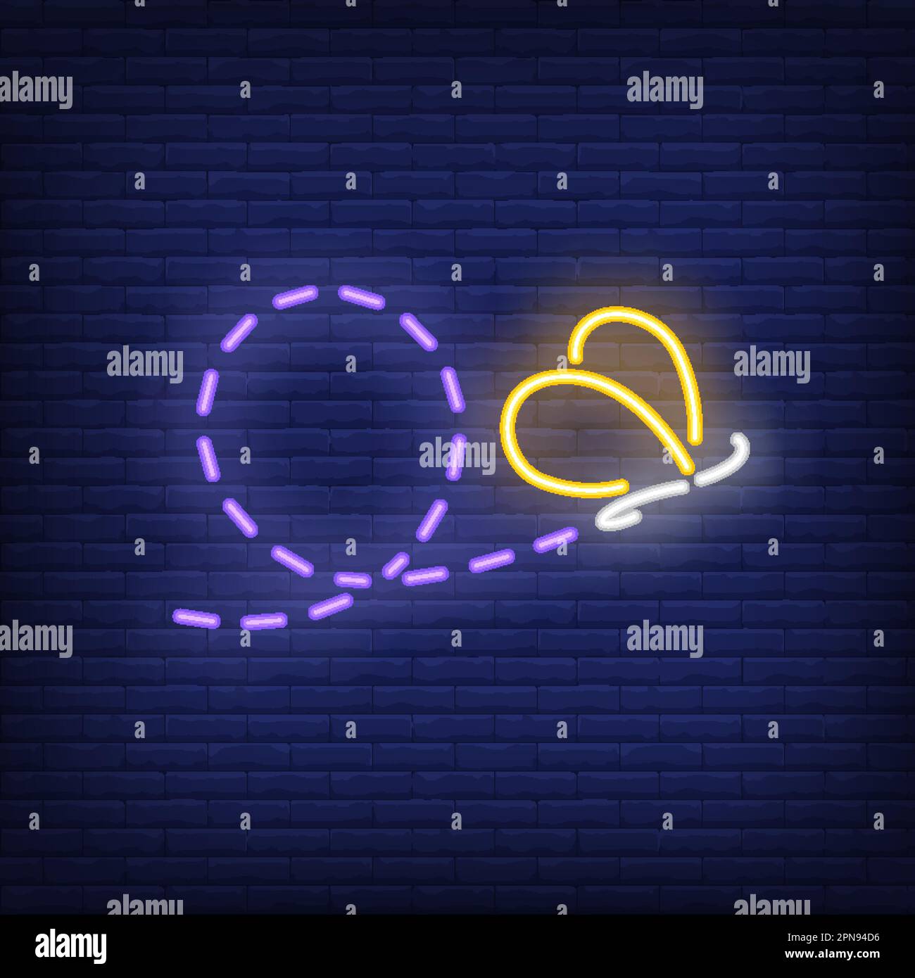 Butterfly and its flight trajectory neon sign Stock Vector Image & Art ...