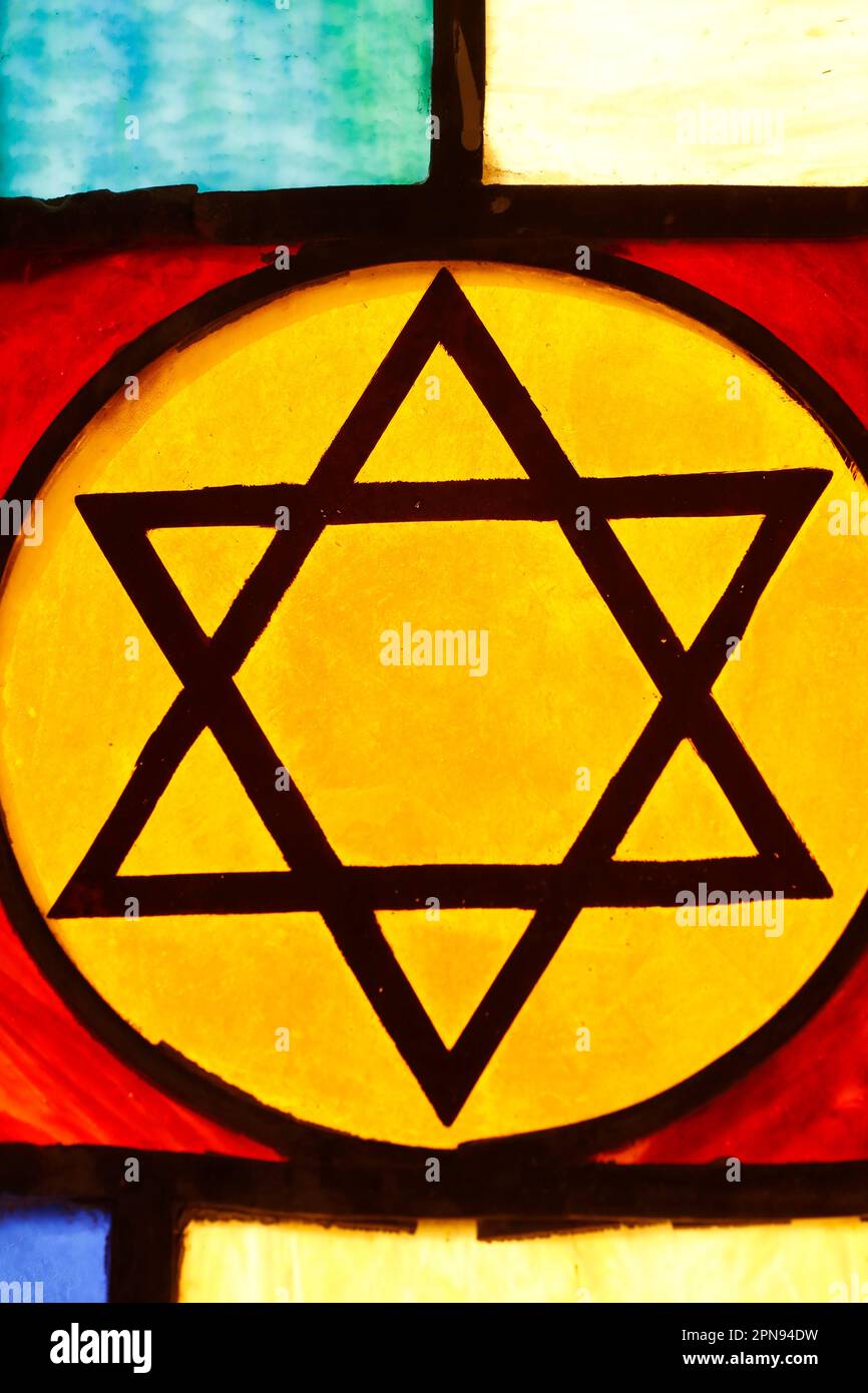 Jewish Museum of Florida. Stained glass. Jewish star (Star of David ...
