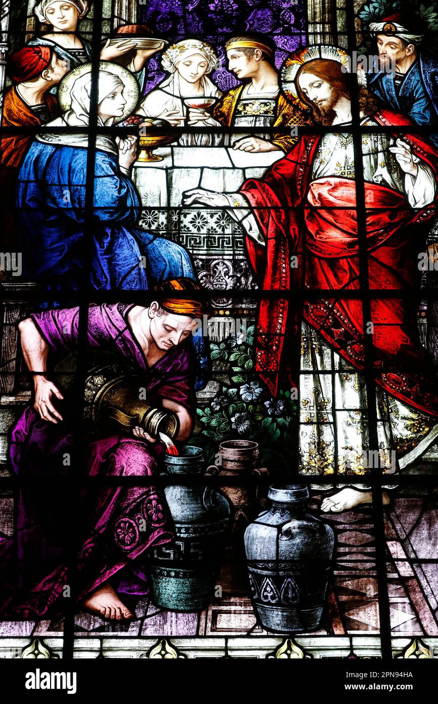 Stained Glass built 1920s. Glass by Franz Meyer Germany. The ...