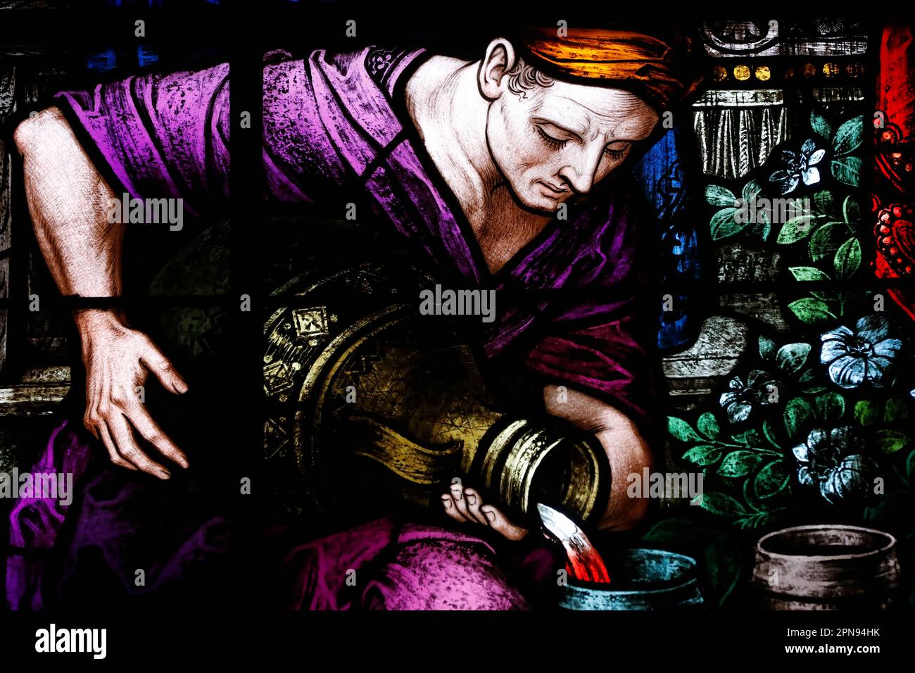 Stained Glass built 1920s. Glass by Franz Meyer Germany. The ...