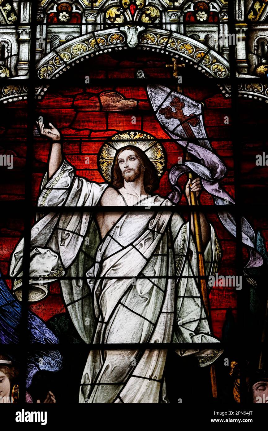 Stained Glass built 1920s. Glass by Franz Meyer Germany. The ...