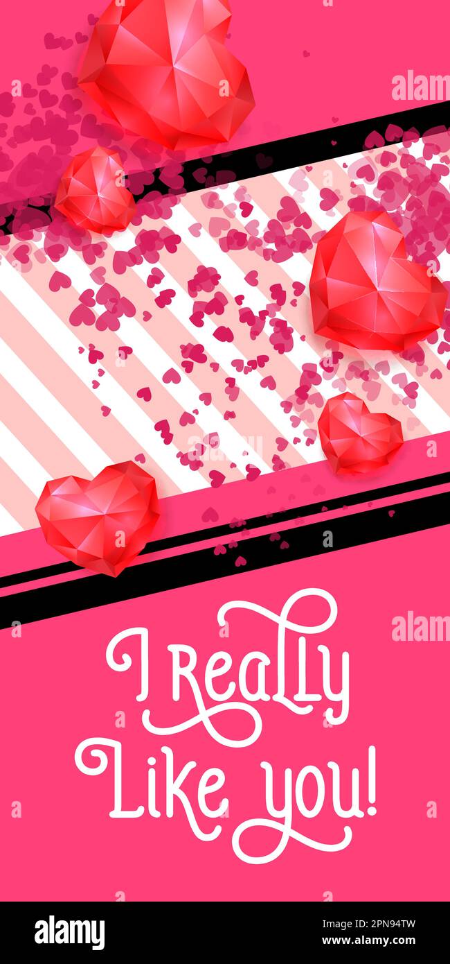 I really like you lettering with ruby hearts Stock Vector Image & Art ...