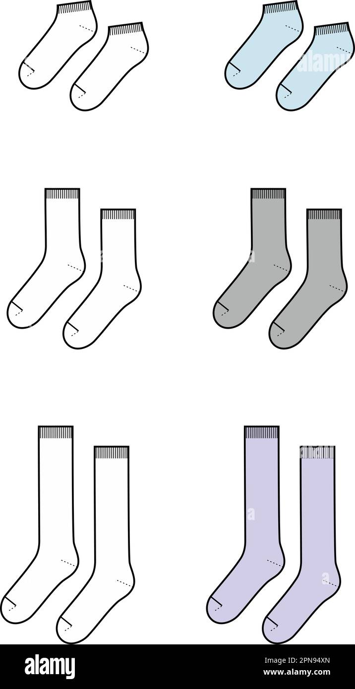 Set of socks. Fashion CAD Stock Vector Image & Art - Alamy