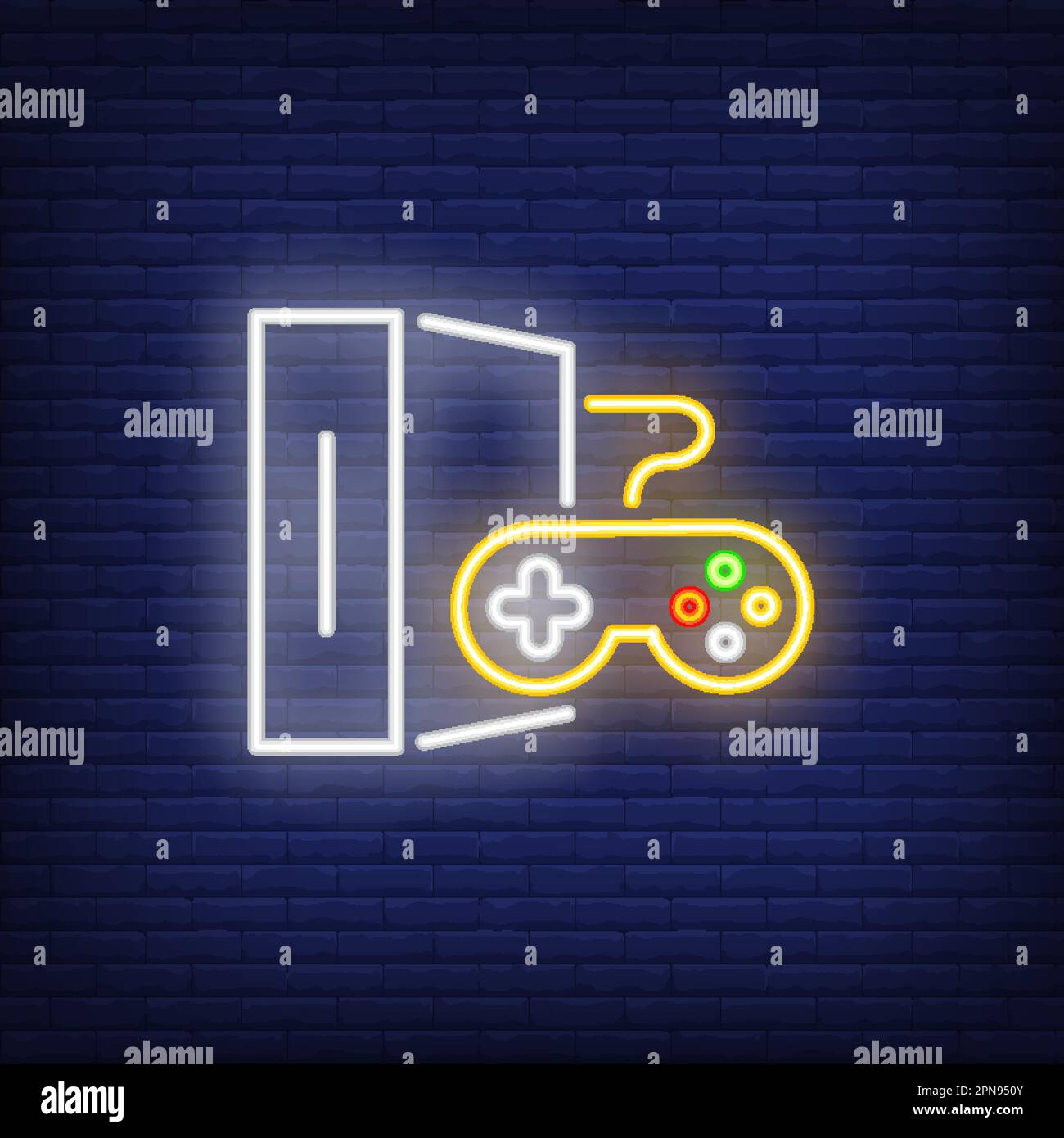 Game console with controller neon sign Stock Vector Image & Art - Alamy