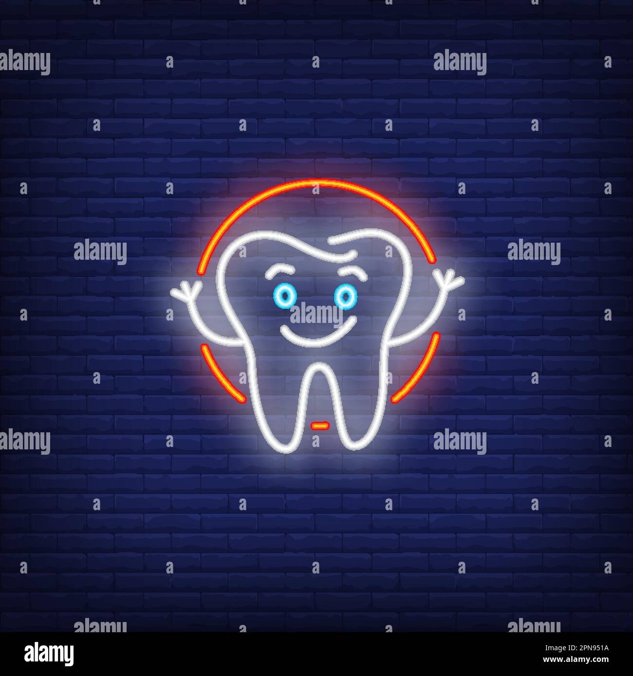 Happy tooth neon sign Stock Vector Image & Art - Alamy