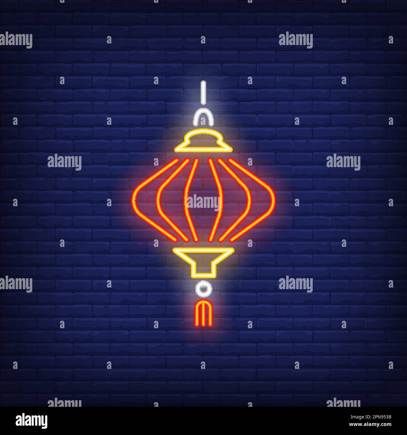 Red Chinese lantern hanging neon sign Stock Vector Image & Art - Alamy