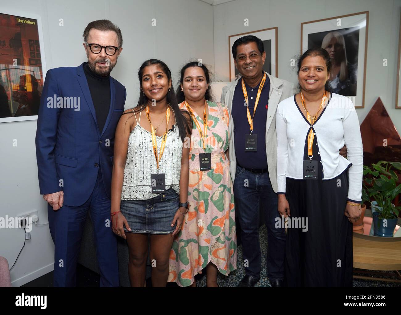 Josie Felix, the one millionth customer at ABBA Voyage, (second left ...