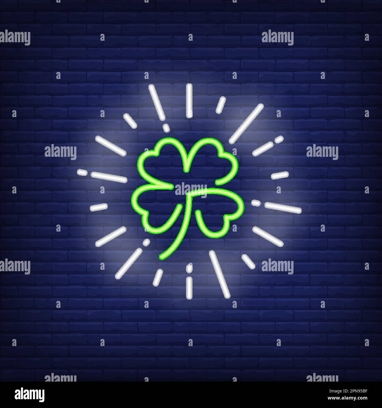 Clover neon saint patrick Stock Vector Images - Alamy
