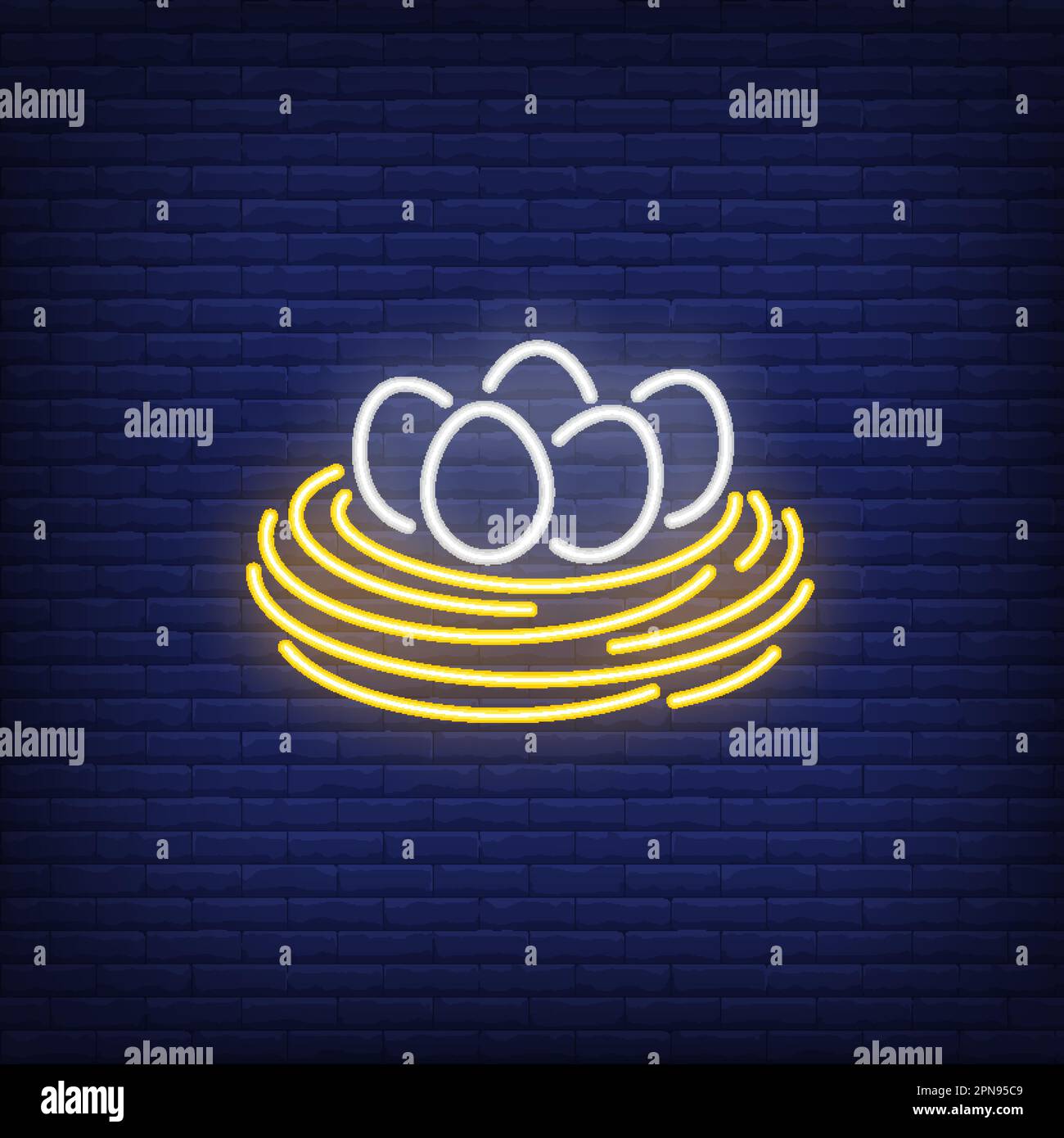 Eggs in nest neon sign Stock Vector Image & Art - Alamy