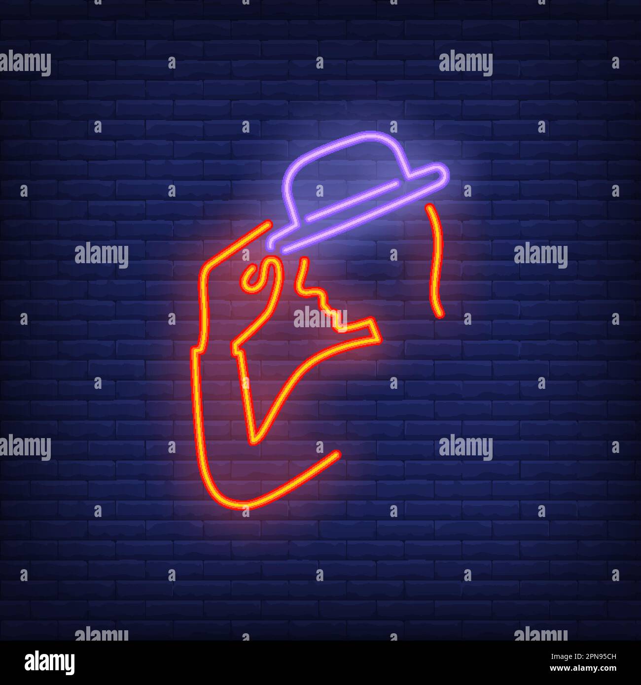 Dancer touching hat neon sign Stock Vector Image & Art - Alamy