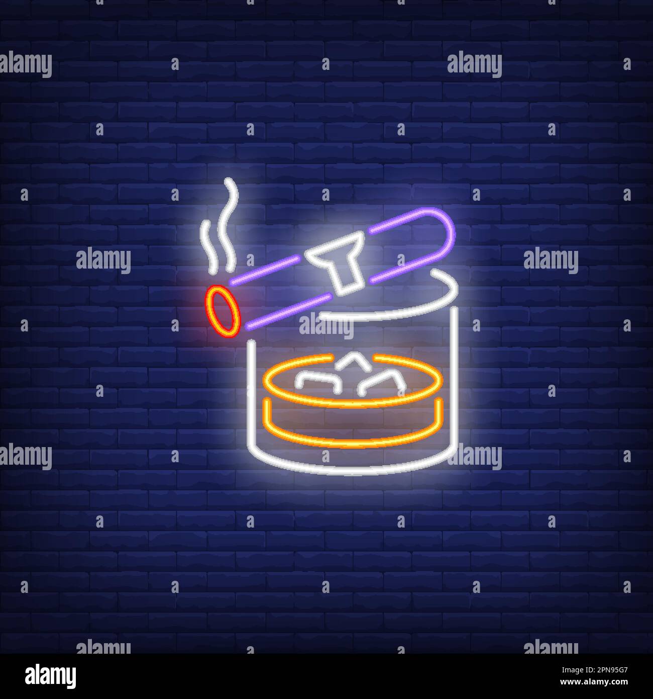 Whiskey glass and cigar neon sign Stock Vector Image & Art - Alamy