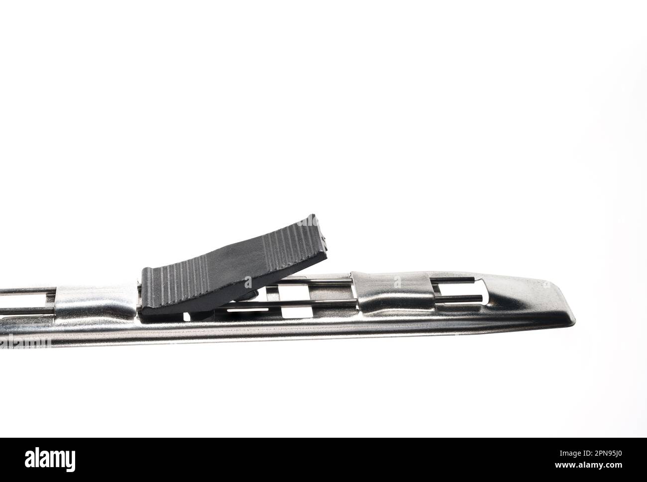 copy space with metal folder binder clamp clamp against white ...