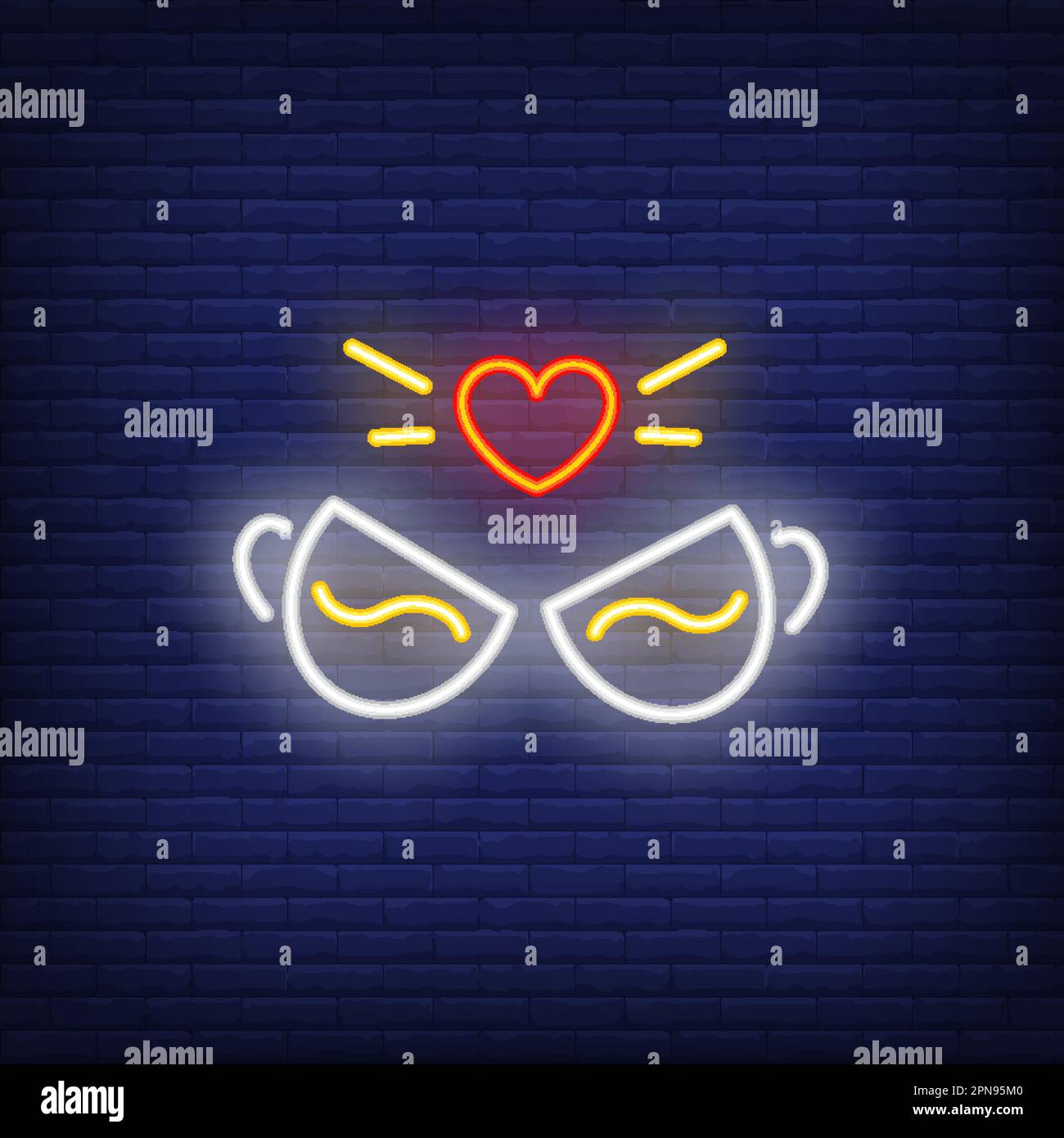 Two cups neon sign Stock Vector Image & Art - Alamy