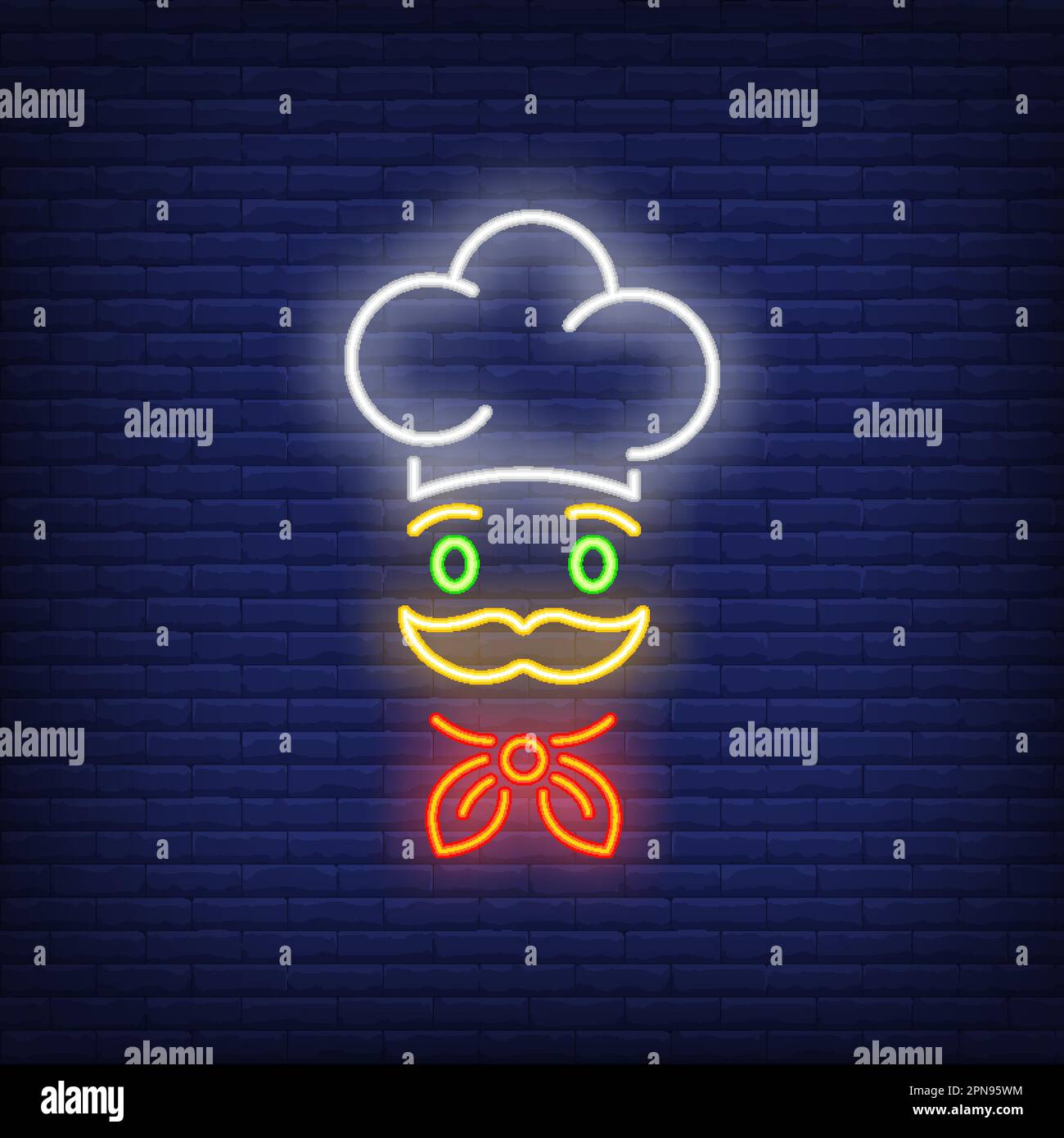 Face of chief cook in hat neon sign Stock Vector Image & Art - Alamy