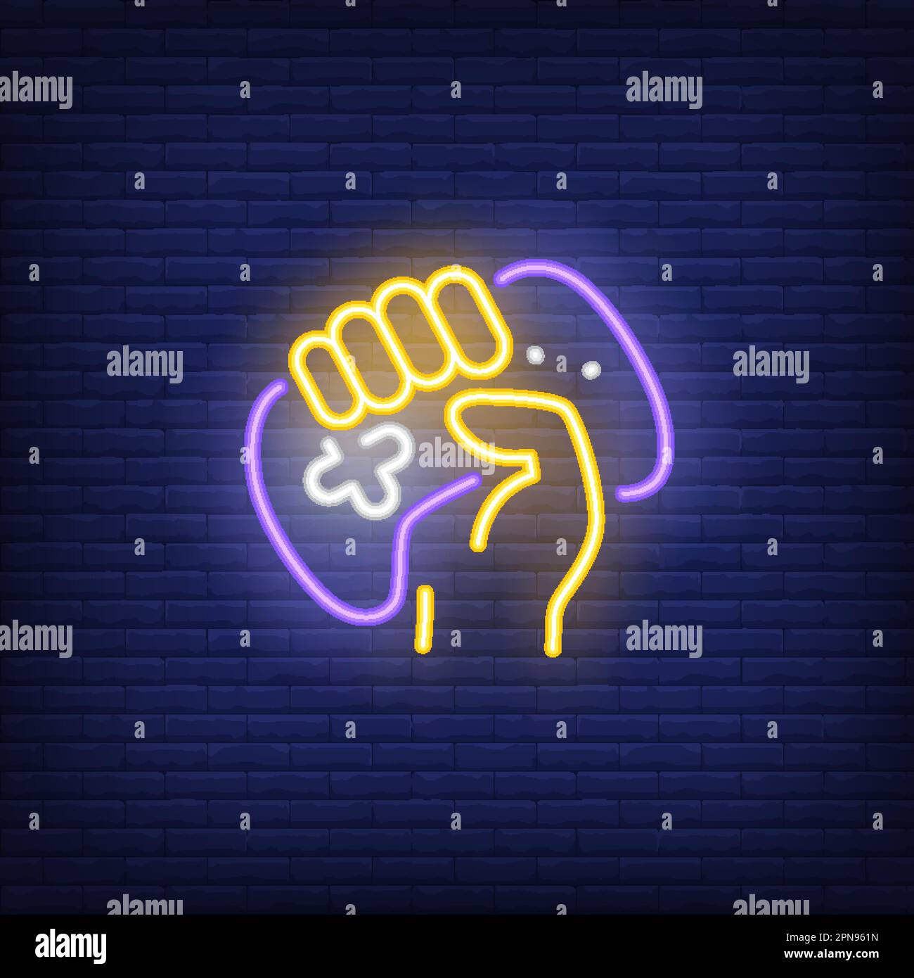 Hand holding gamepad neon sign Stock Vector Image & Art - Alamy