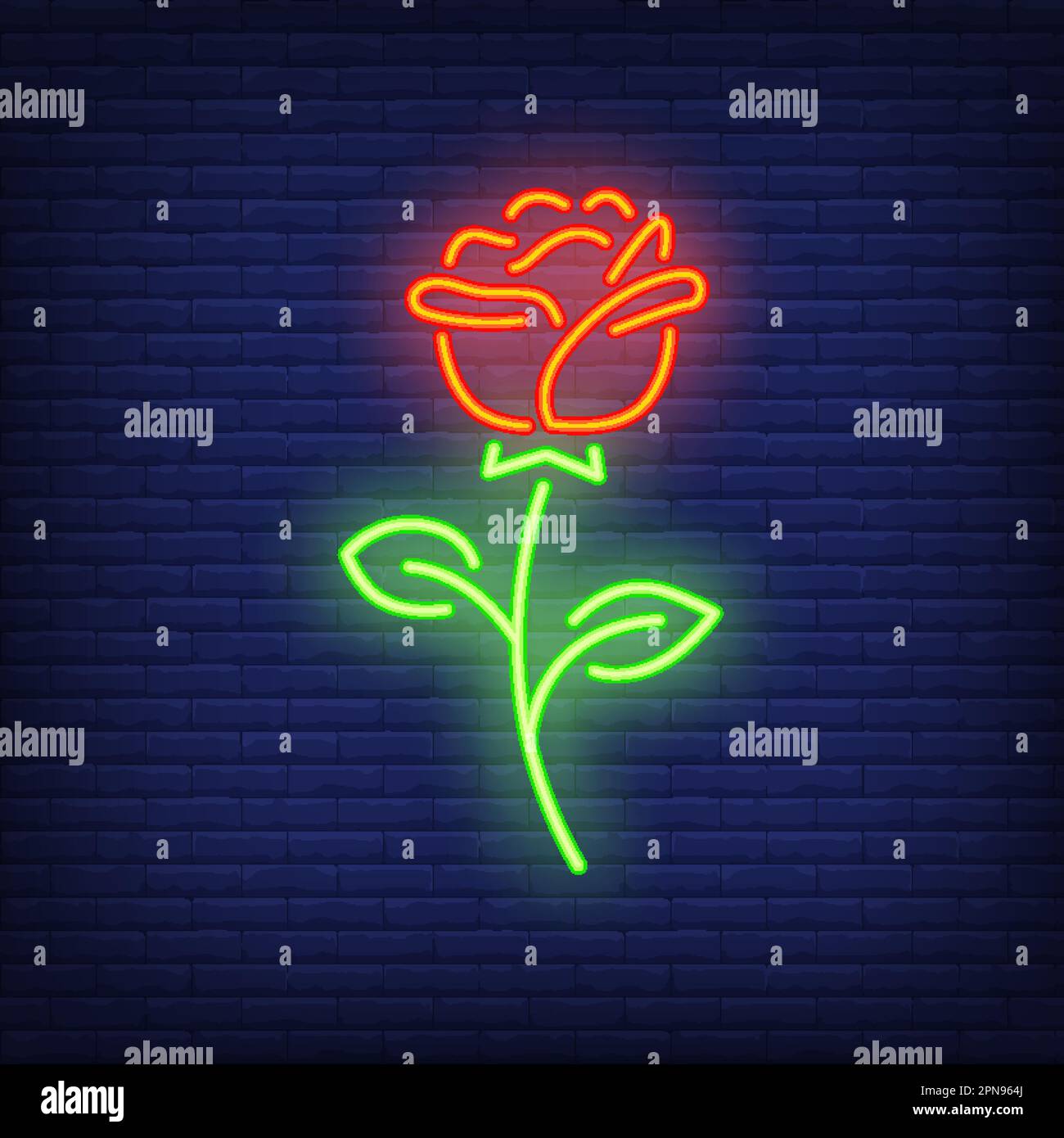 Rose neon sign Stock Vector Image & Art - Alamy