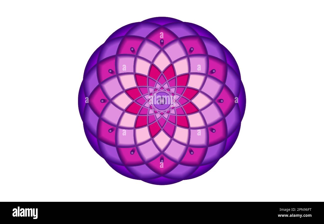 Purple Seed of life symbol Sacred Geometry. Logo icon Geometric mystic ...